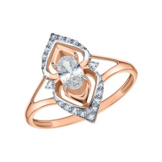 Золотое кольцо с фианитами МОСКОВСКИЙ ЦЕПЕВЯЗАЛЬНЫЙ ЗАВОД 001-0381-0001 ...