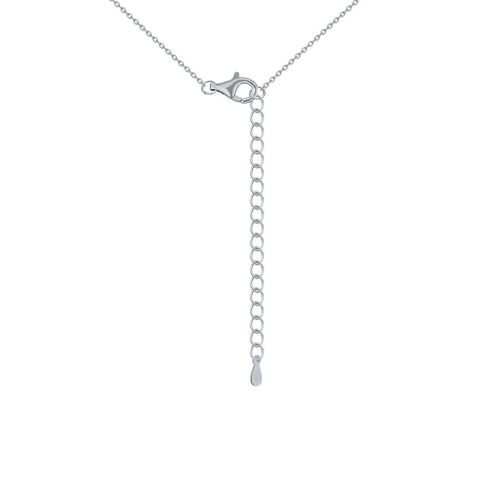 Серебряное шейное украшение с фианитами SUNLIGHT S62439-H9W-01: белое ...