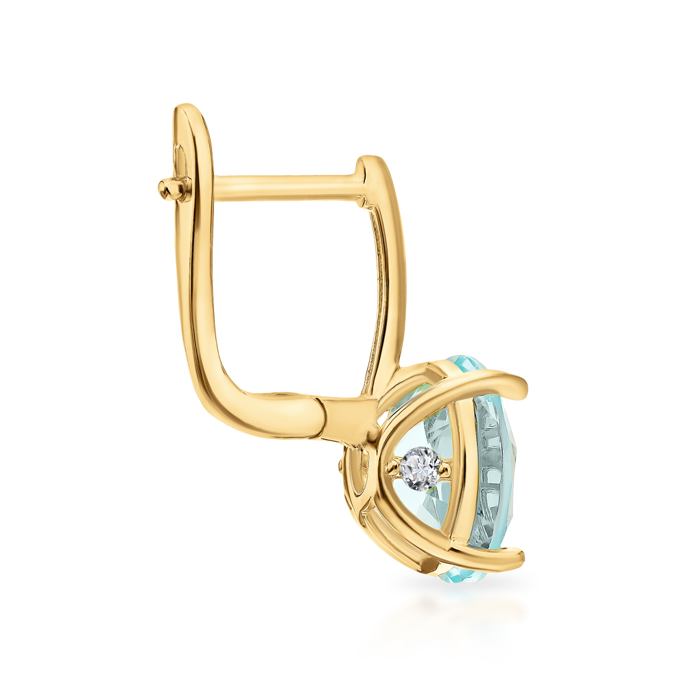 Серебряные серьги с фианитами SUNLIGHT СЛ-5679П: жёлтое серебро 925 ...