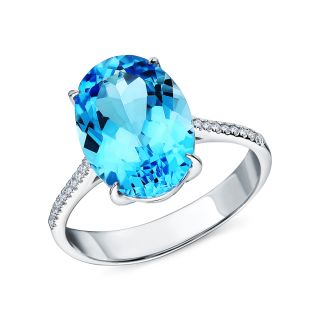 Золотое кольцо с бриллиантами природными и топазами природными АКАДЕМИЯ ...