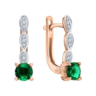 Серебряные серьги с фианитами и ювелирными кристаллами SUNLIGHT 02-3317 ...