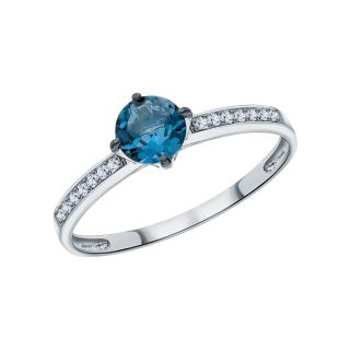 Золотое кольцо с фианитами и топазами природными МОСКОВСКИЙ ...