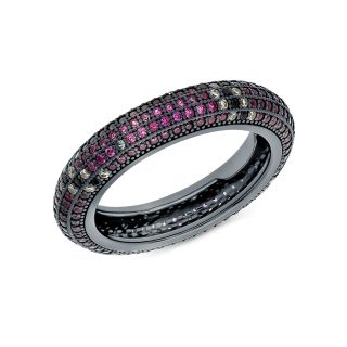 Серебряное кольцо с фианитами KRUGER STUDIOS S62714-K9B-01: чёрное ...