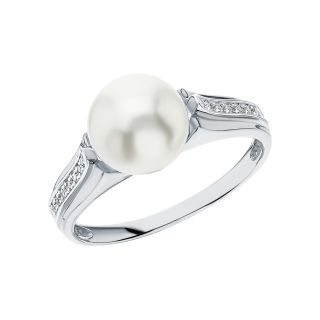 Золотое кольцо с жемчугом АКАДЕМИЯ БРИЛЛИАНТОВ 72892-K5W-01: белое ...