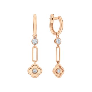 Золотые серьги с фианитами МОСКОВСКИЙ ЦЕПЕВЯЗАЛЬНЫЙ ЗАВОД 1204542 ...